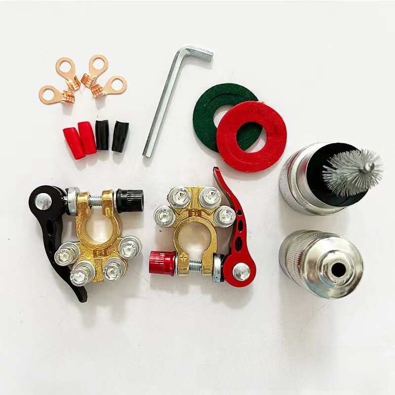 Прямое поставка от завода аккумуляторный патрон модификация разъем для аккумулятора клемма для проводов чистой медали патрон медный оцинкованный патрон (Четырехголовый чистый медный первичный цвет комплект)