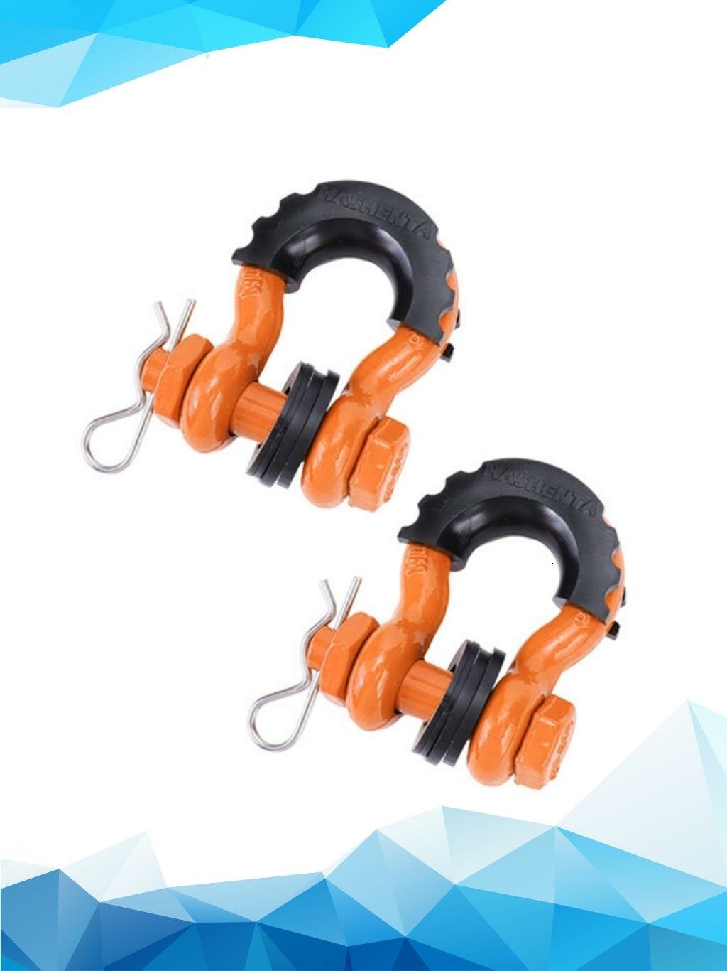 D-образный шакл 5/8" 2 шт, Оранжевый