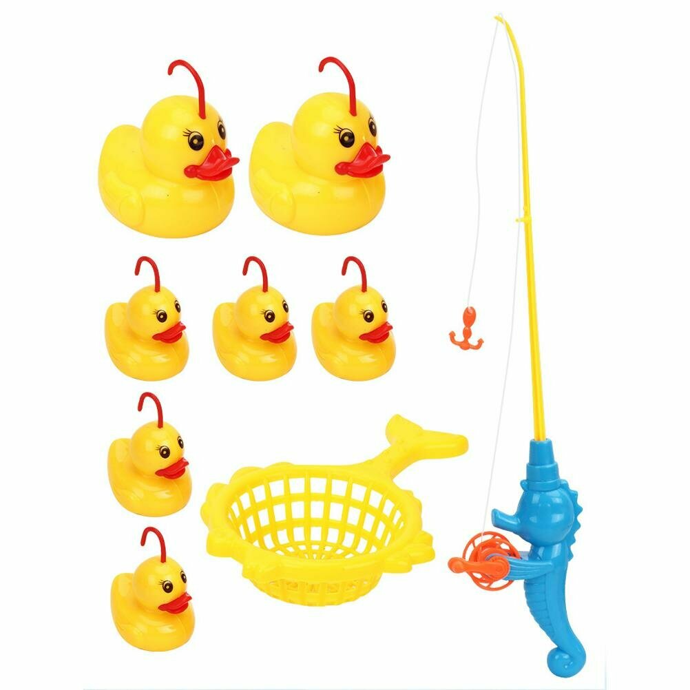 Набор игрушек для ванны "Утка" с индукционным рыболовным игровым процессом для детей, 9 шт, развивающая игра для малышей
