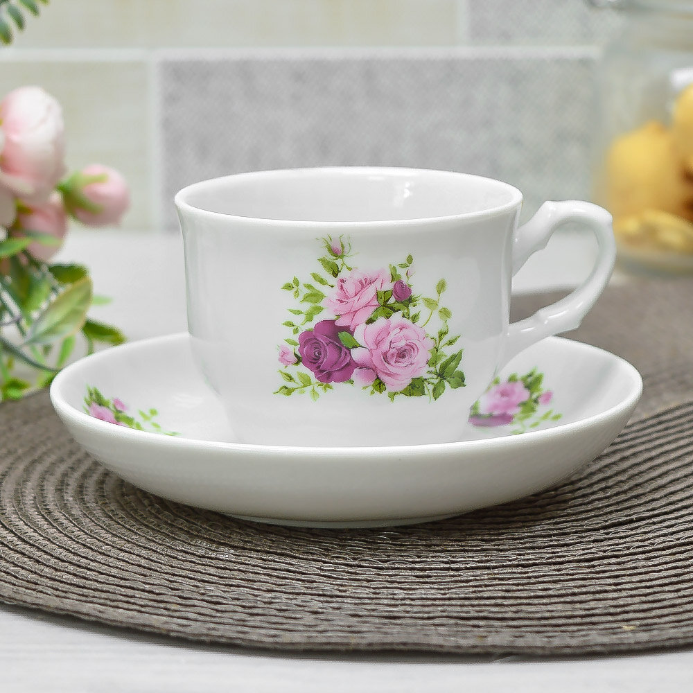 Чайная пара 250мл форма Тюльпан Маркиза