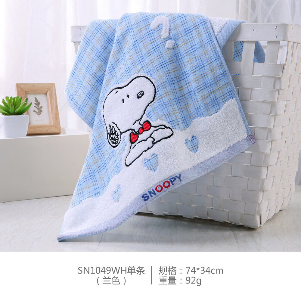 Полотенце Gold Towel Snoopy из чистого хлопка, без скручивания, двухслойное, из марли, прямые поставки с фабрики,