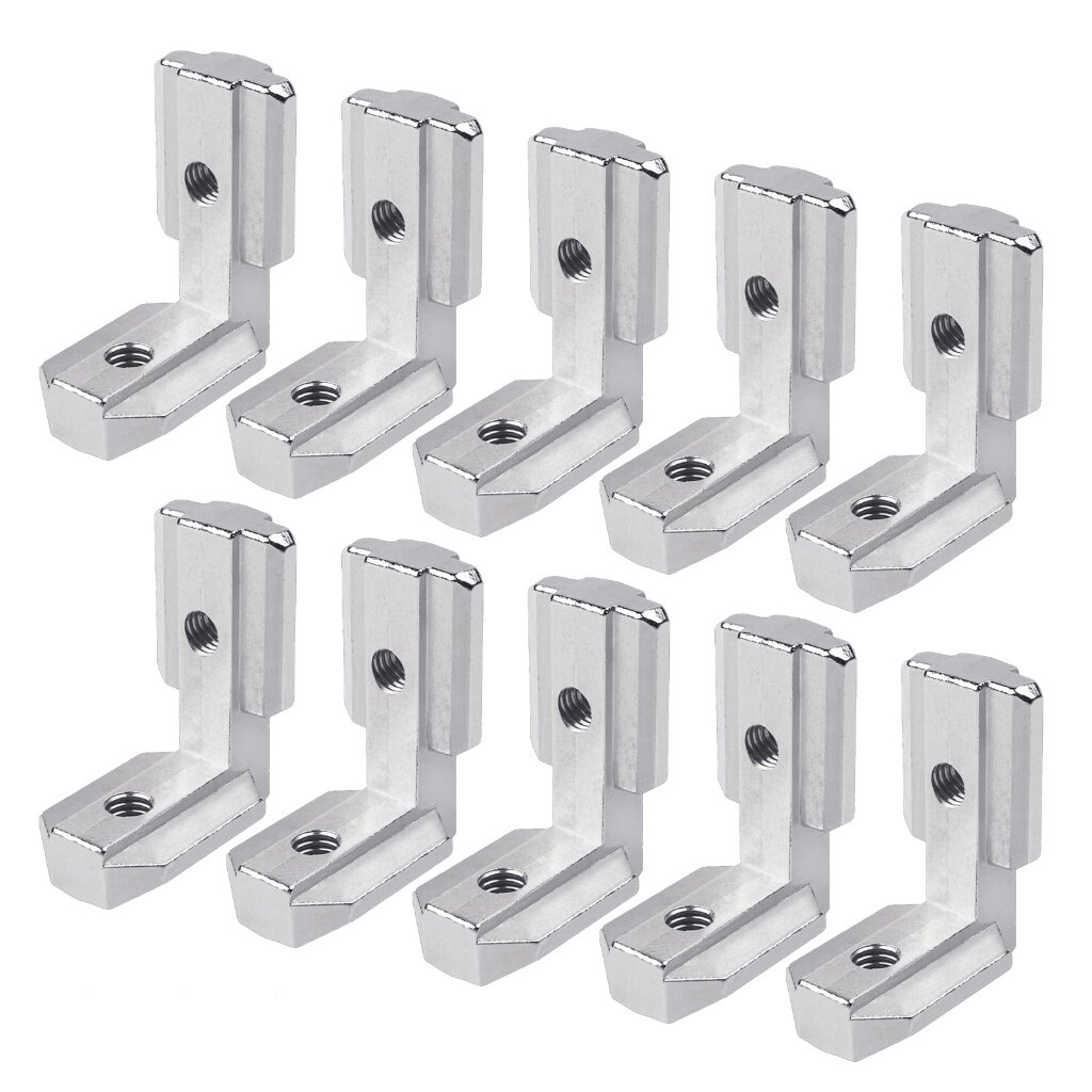 10Pcs Aluminum Profile Corner Brackets Joint With M6 Stainless Steel Screws