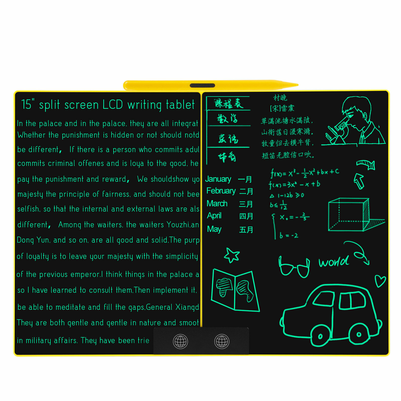 Жидкокристаллический планшет для письма, детская доска для рисования 6.5inch 9.5inch 11.5inch 15inch дюймов, доска для рисования от руки, цветной ЖК-экран, высокая конфигурация