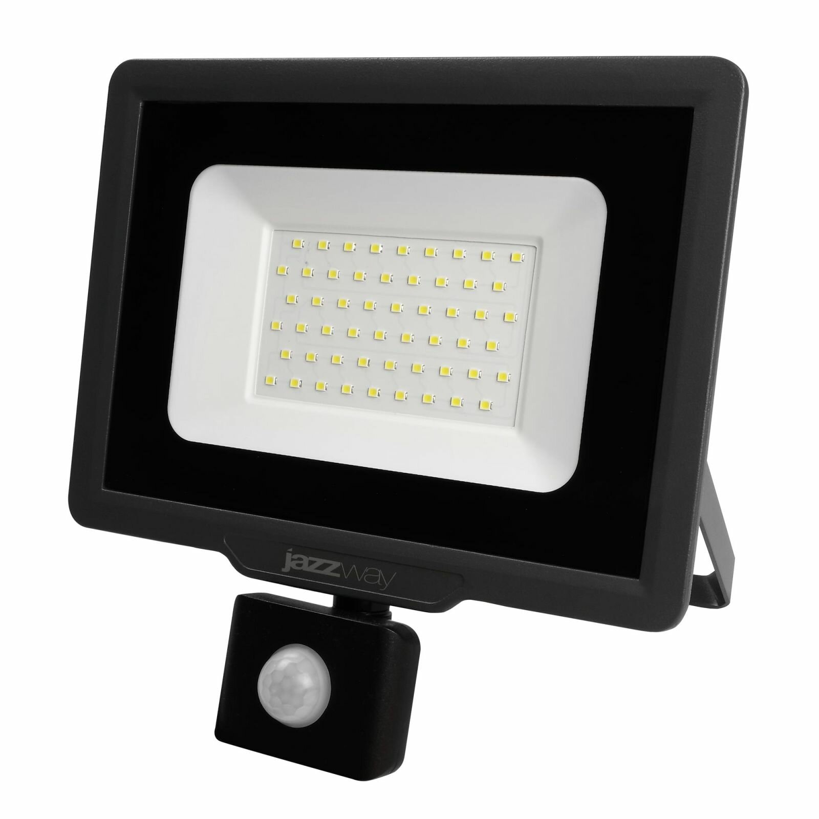 Прожектор светодиодный Jazzway мощность 50 Вт, цветовая температура 6500 К, световой поток 5000 Лм, с датчиком присутствия