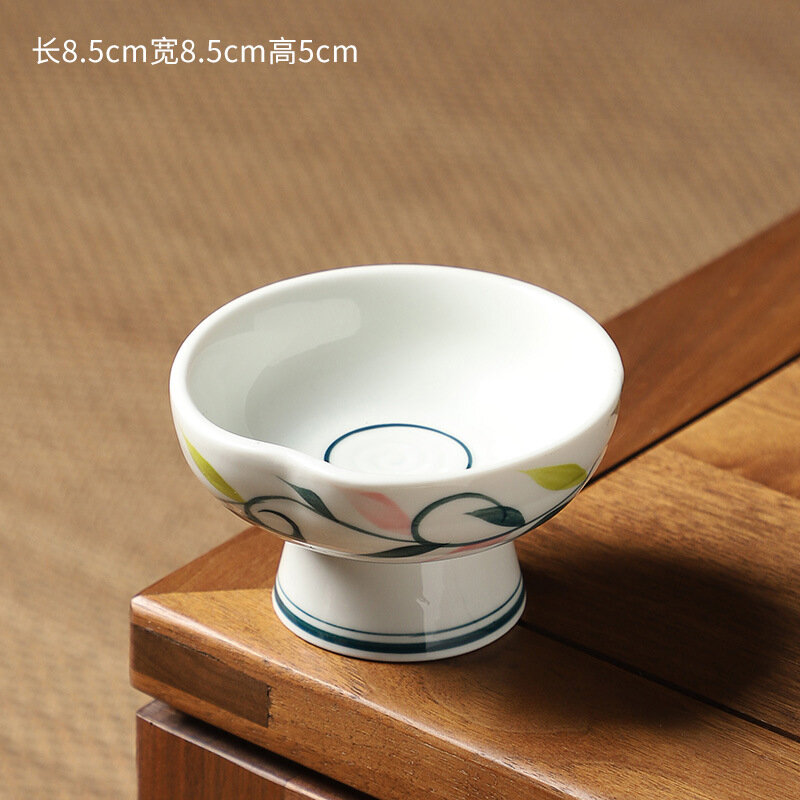 Японская мини-керамическая тарелка для фруктов, ручная роспись, высокая тарелка для чая, закусок, фруктов, молочных коктейлей, мороженого, десертов и пудингов