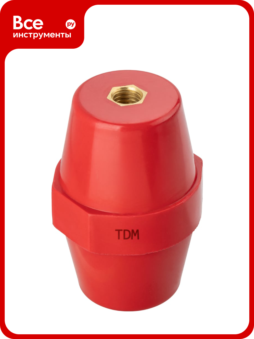 Силовой изолятор TDM ELECTRIC SM76 H76xD50xM10мм SQ0807-0006, латунный