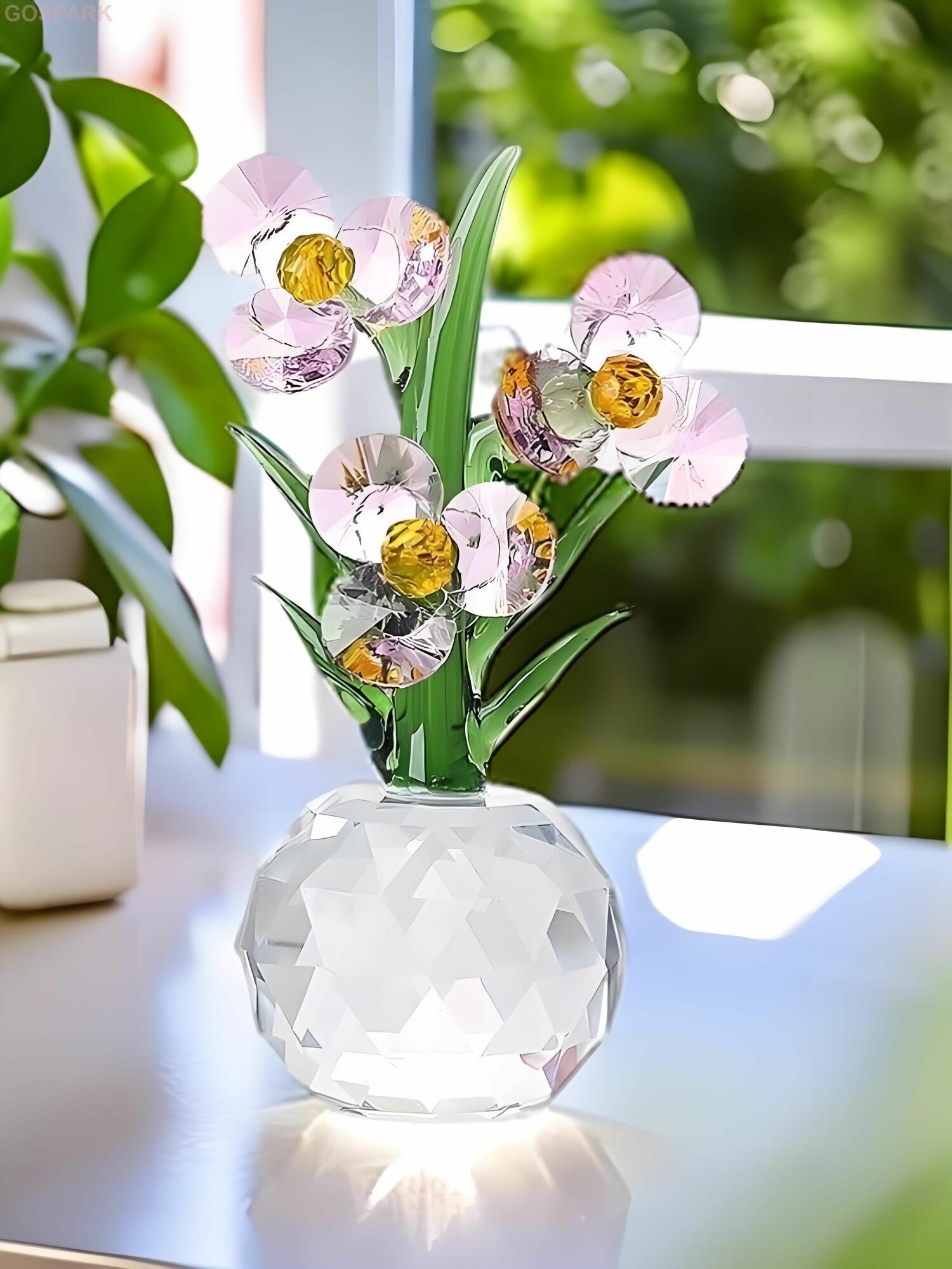 1 хрустальная орхидея, 10*4 см