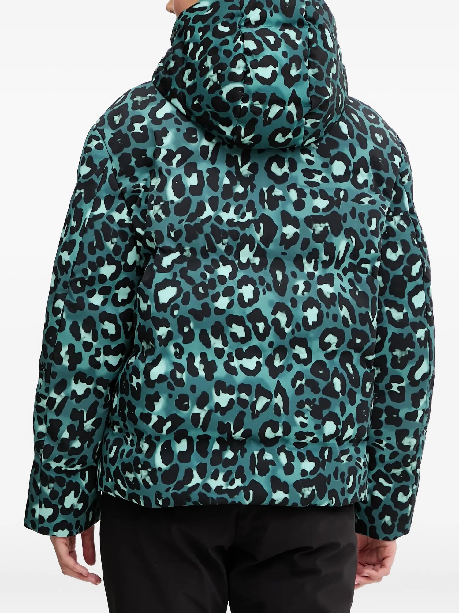 Куртка EA7 EMPORIO ARMANI Hooded leopard-print jacket, размер 40 — фото 1