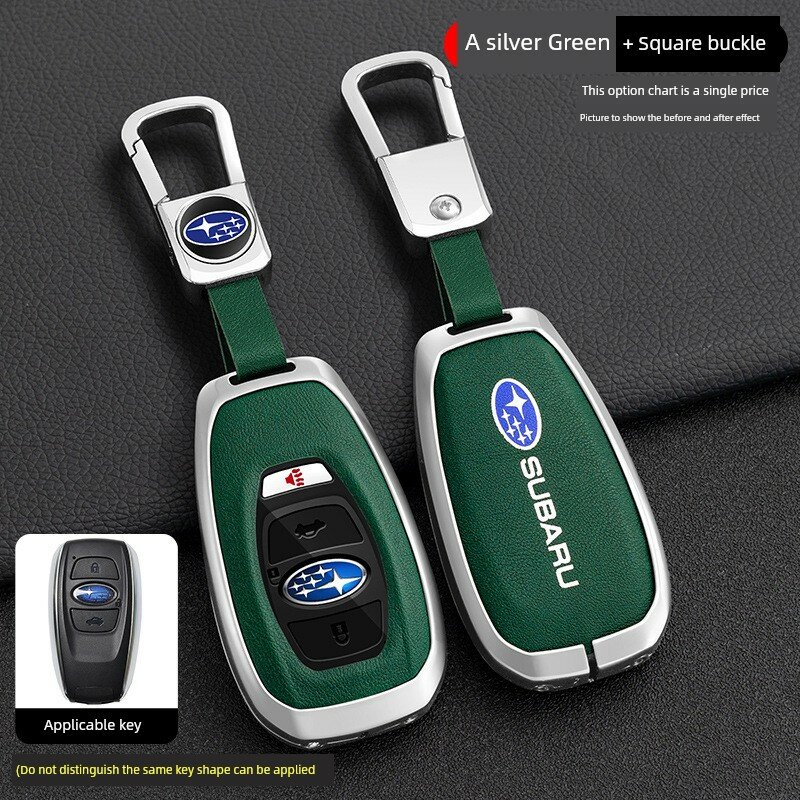 Чехол для ключей Subaru (XV, Forester, Outback, Legacy, BRZ) из высококачественной кожи с металлической застежкой
