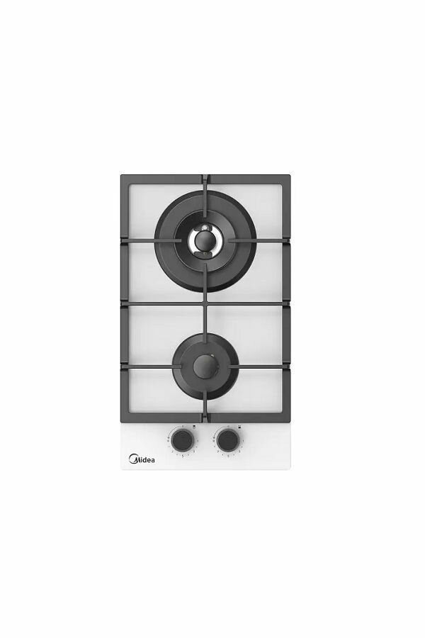 Газовая варочная панель MIDEA MG3270TGW, 30 см, WOK-конфорка, чугунные решетки, автоподжиг, газконтроль