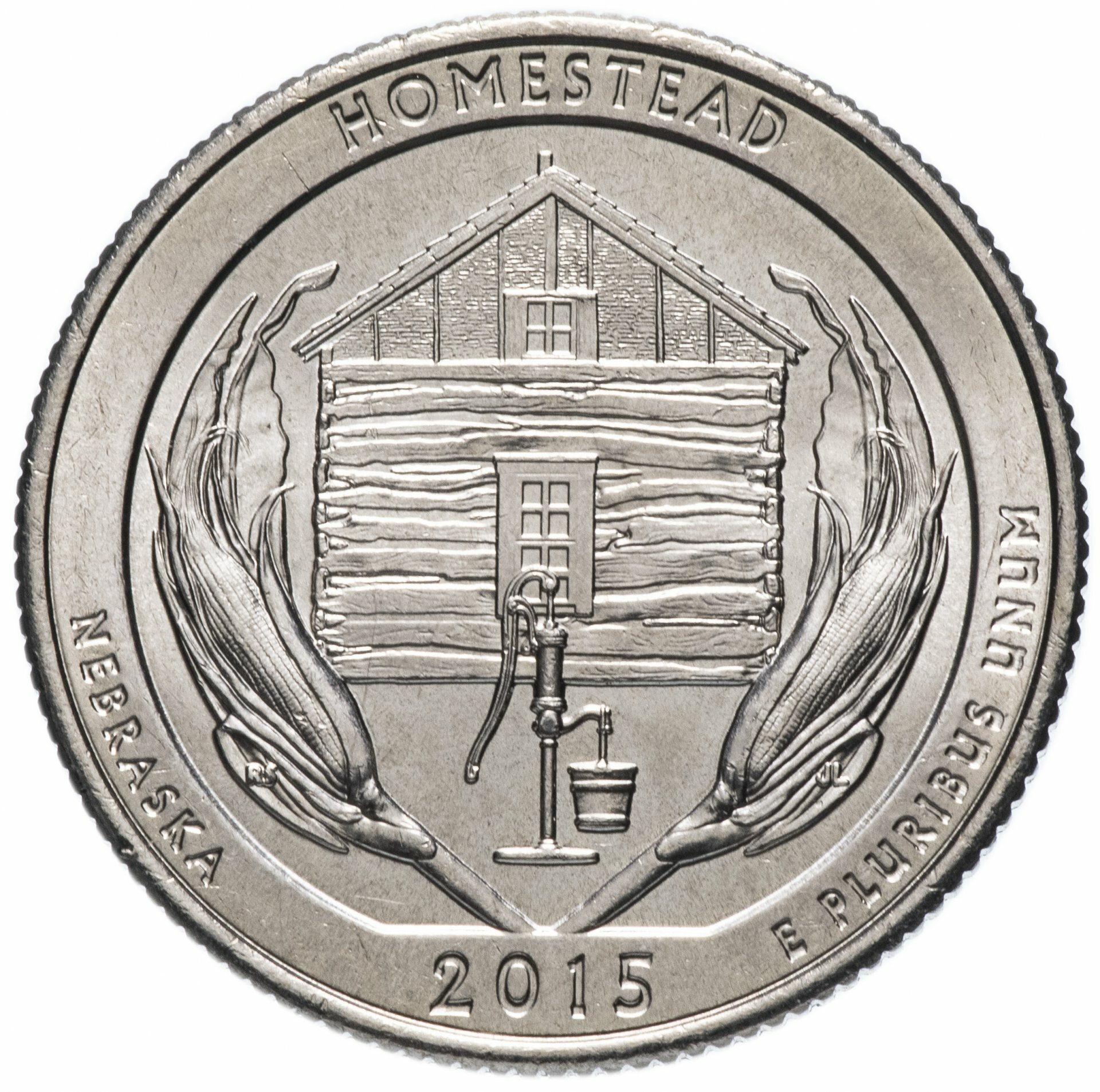 США 1/4 доллара 25 центов, квотер 2015 D — "Национальный монумент Хоумстед" 26-й парк, Медь, в сохранности UNC