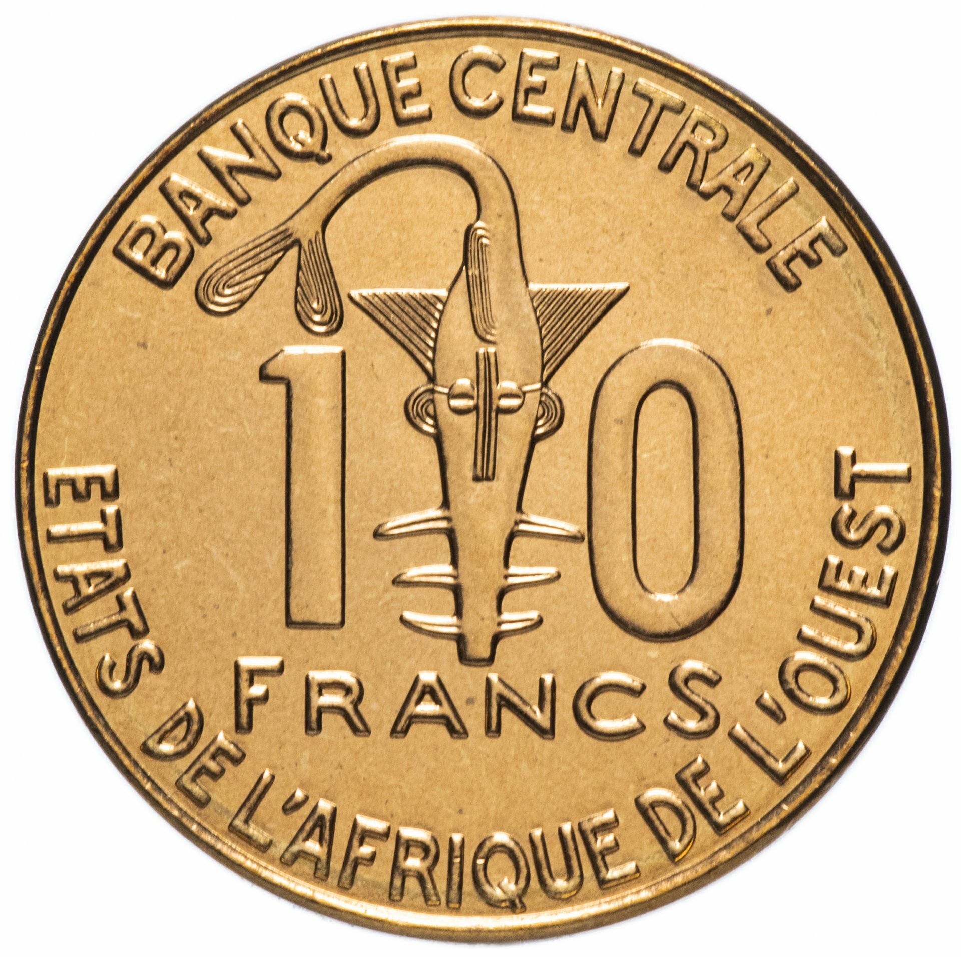 Западная Африка BCEAO 10 франков francs 2011, Латунь, в сохранности UNC