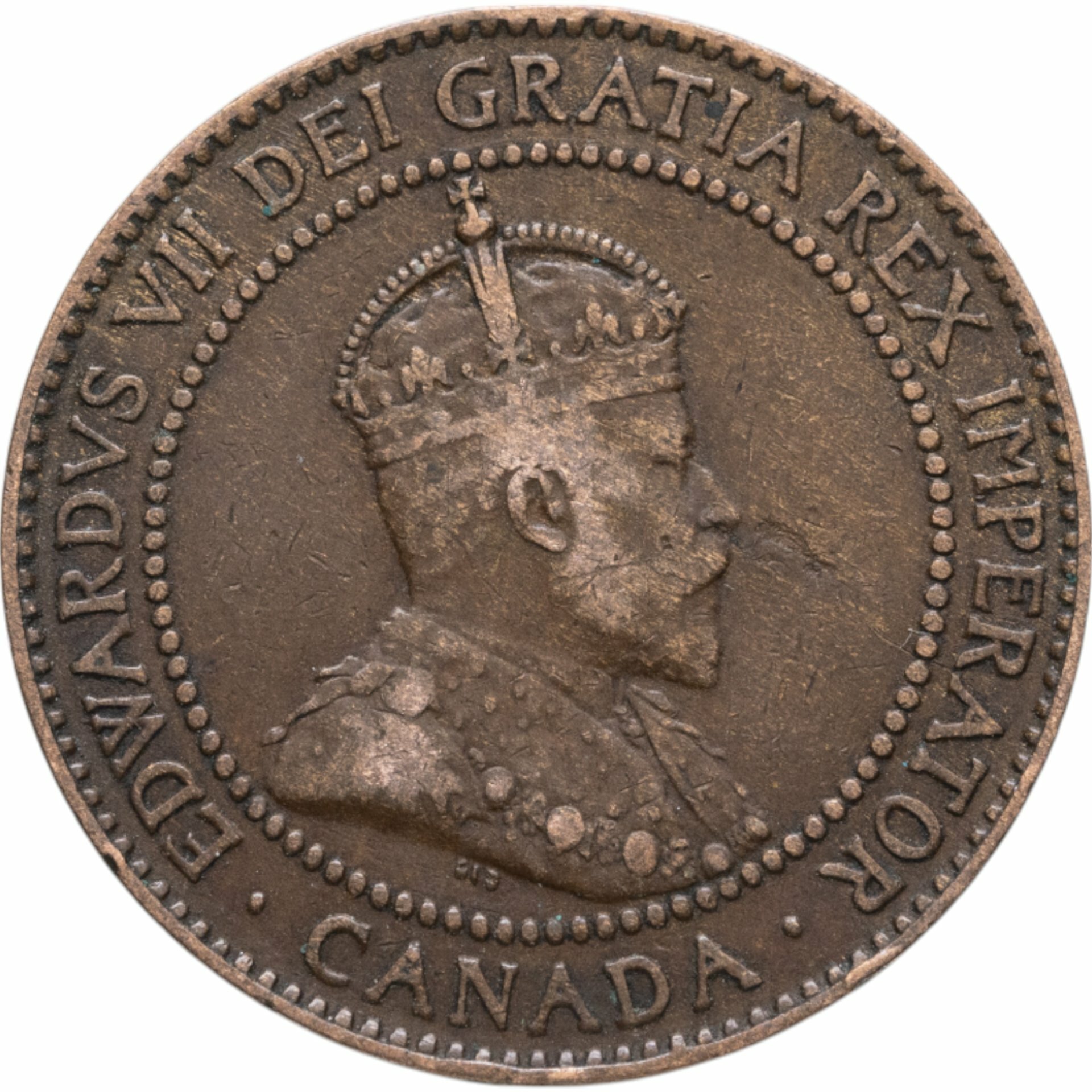 Канада 1 цент cent 1910, Бронза, в сохранности XF