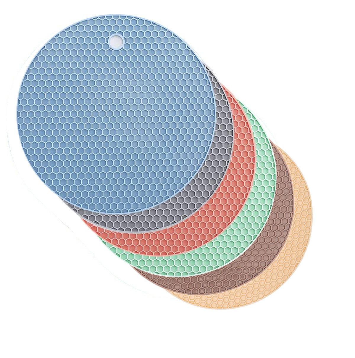 Коврики для горячих блюд из силикона для кастрюль и сковородок, круглые коврики под горячие предметы, открыватели банок и подставки для ложек, не скользящие кухонные подставки для горячих предметов, теплозащитные коврики для стола и рабочей поверхности,