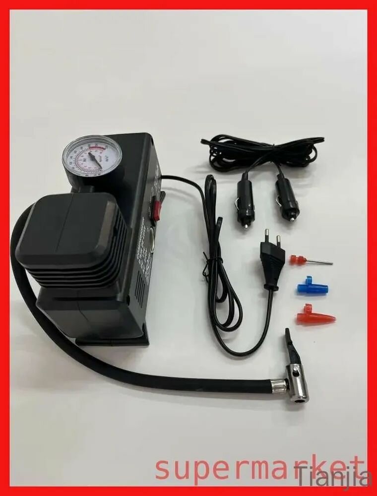 Aвтомобильный компрессор, электрический насос 12V и 220V, для шин, надувных лодок и матрасов
