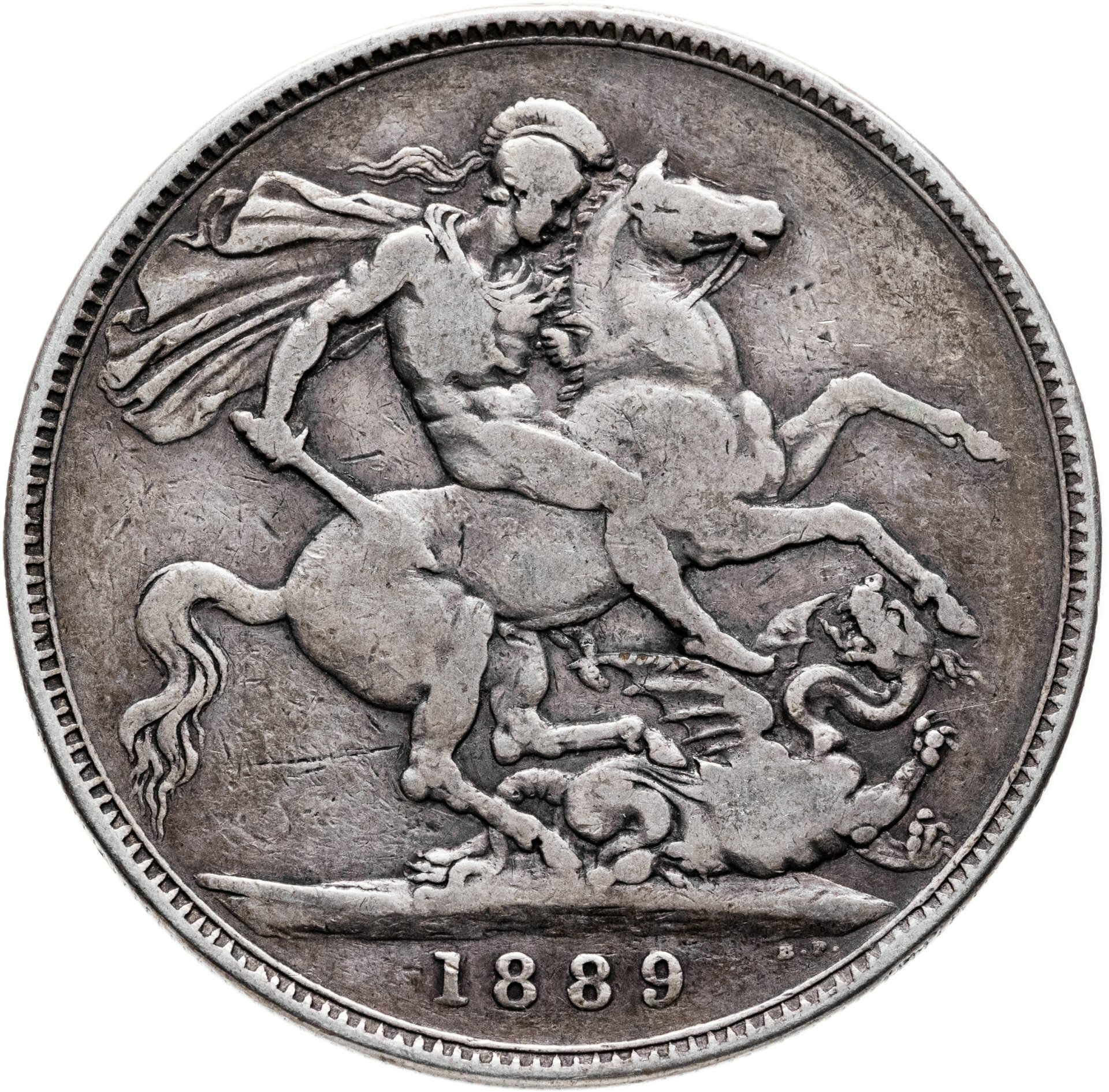 Великобритания 1 крона crown 1889 Королева Виктория, Серебро 925, в сохранности VF