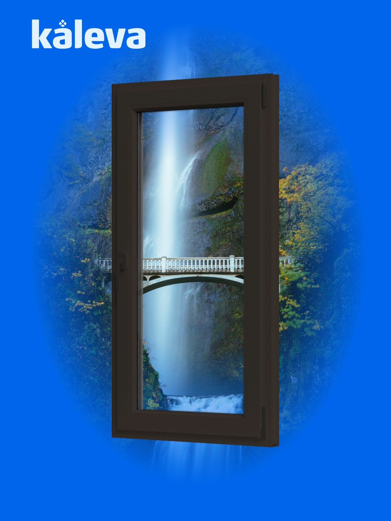 Пластиковое окно Kaleva 86х48 см одностворчатое поворотно-откидное правое двухкамерный энергосберегающий стеклопакет