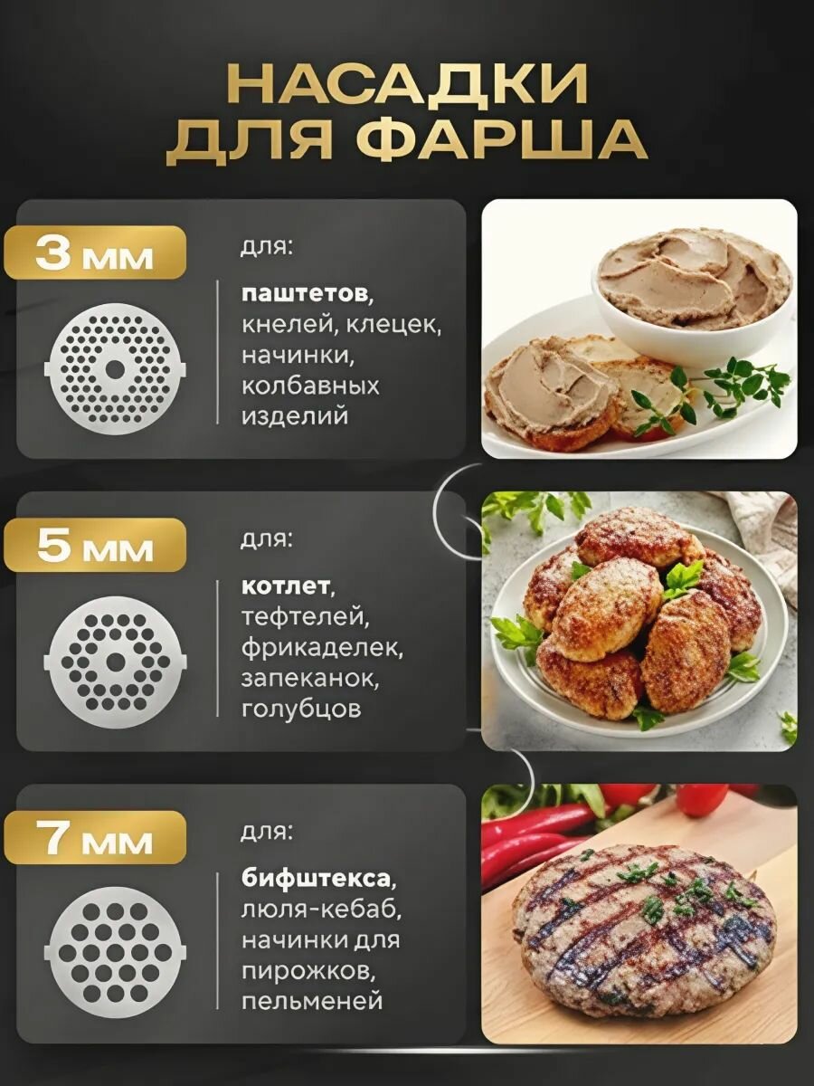 Мясорубка электрическая с насадками для мяса и овощей