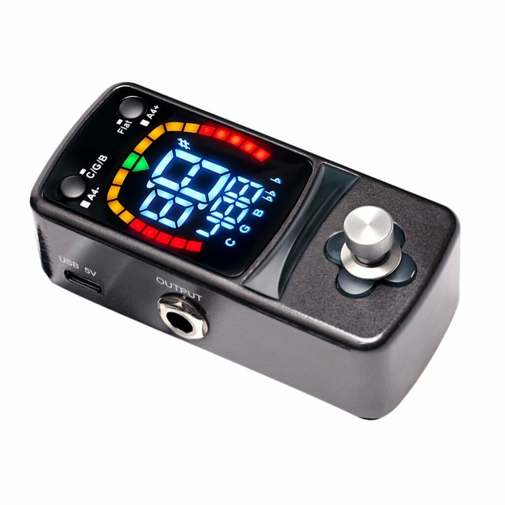 Высокоточная педаль гитарного тюнера ЖК-дисплей Гитарный тюнер с большим экраном