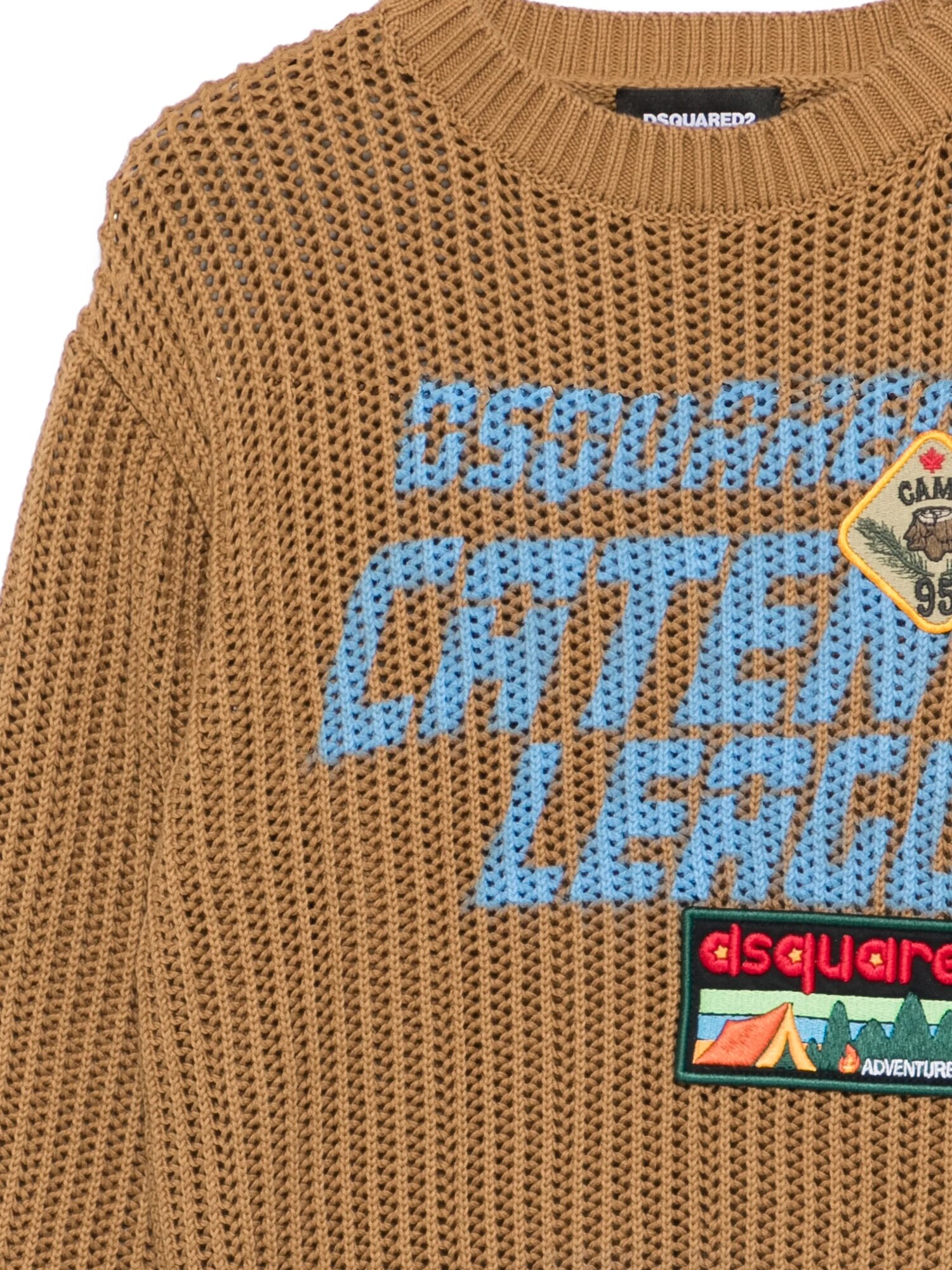 Свитер DSQUARED2 Appliqué-patch sweater, размер 16 лет, коричневый — фото 1