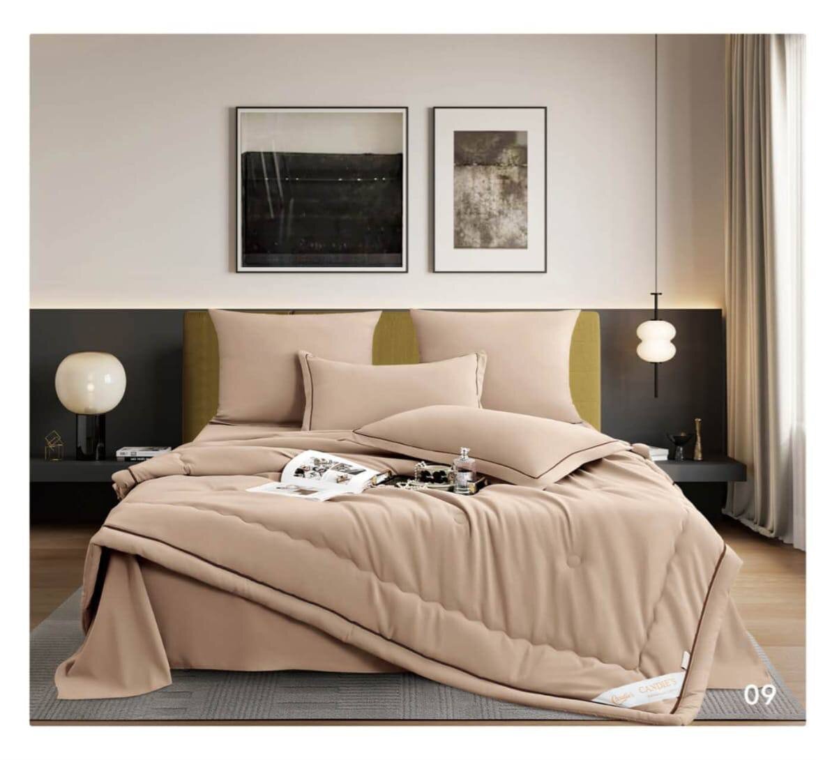 Комплект постельного белья 1.5 полуторный с одеялом бархатный Сатин с ушками