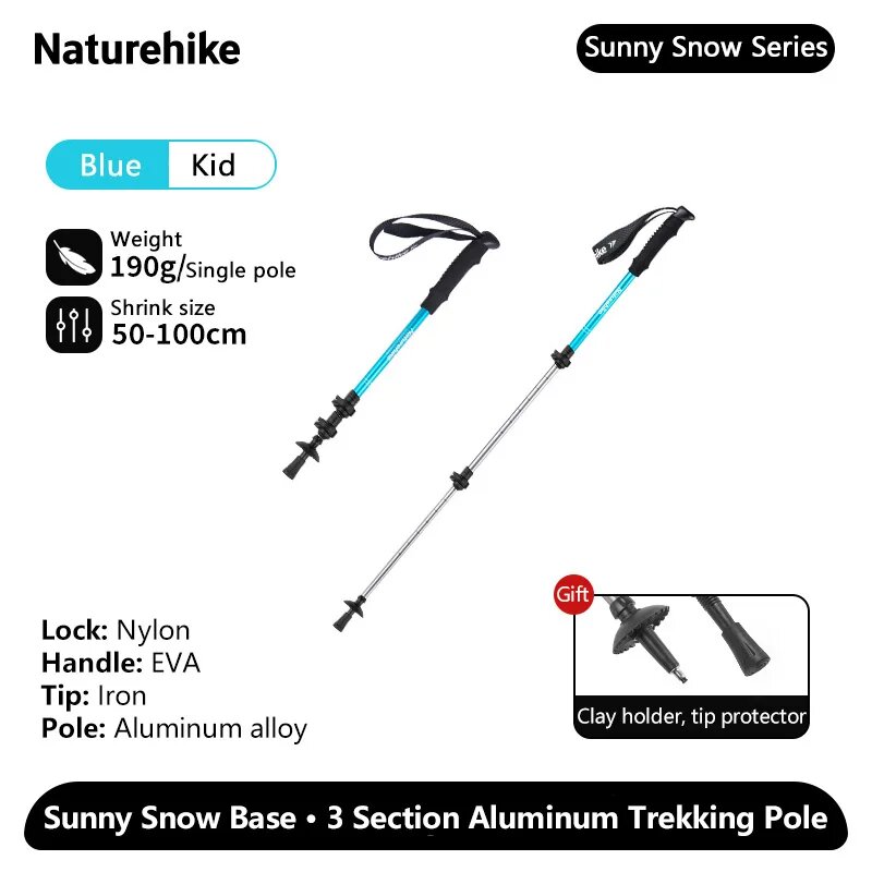 Naturehike Sunny Snow Blue треккинговые палки 50-100см