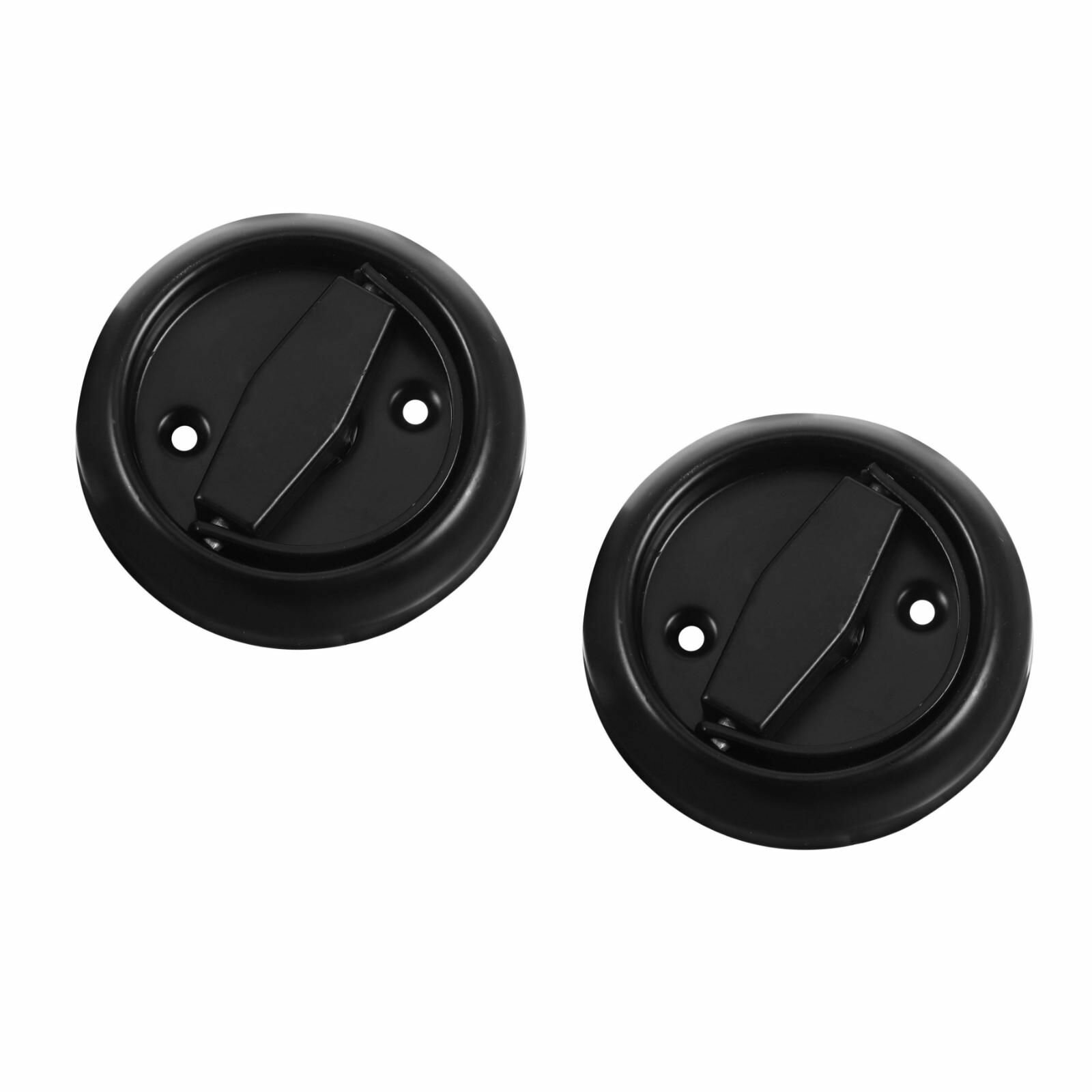 Круглая врезная скрытая дверная ручка из черной нержавеющей стали для мебели