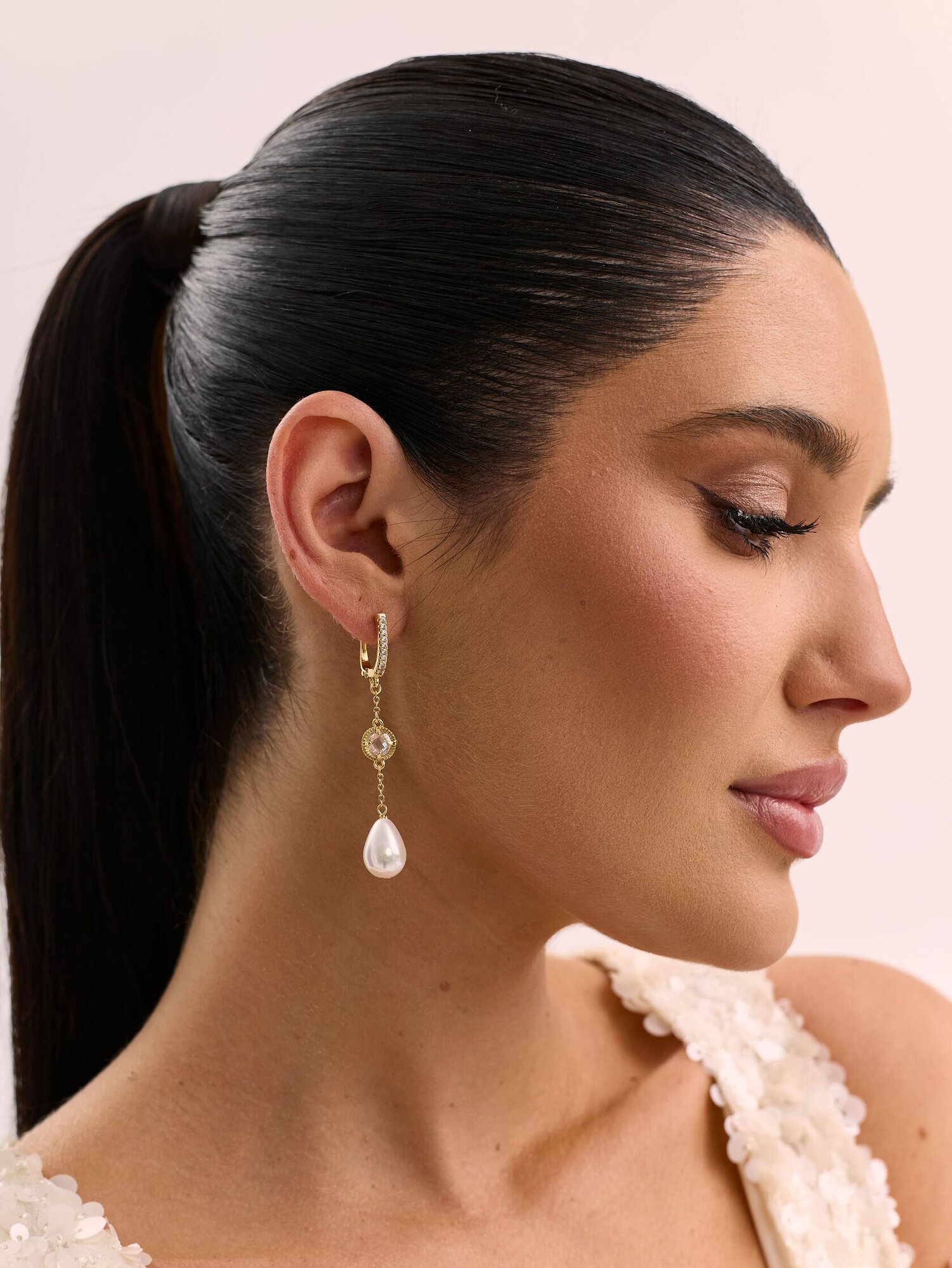 Серьги с подвесками, жемчуг Swarovski синтетический