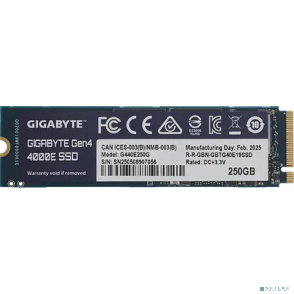 Твердотельный накопитель SSD Gigabyte M.2 2280 250GB Gen4 40