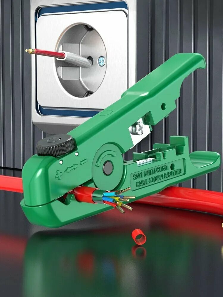 LAOA многофункциональный стриппер(3.2-9.5 мм), SK5 лезвия, регулируемая глубина реза, плоские/круглые провода (2P-10P, AWG 8-22), модель LA192501