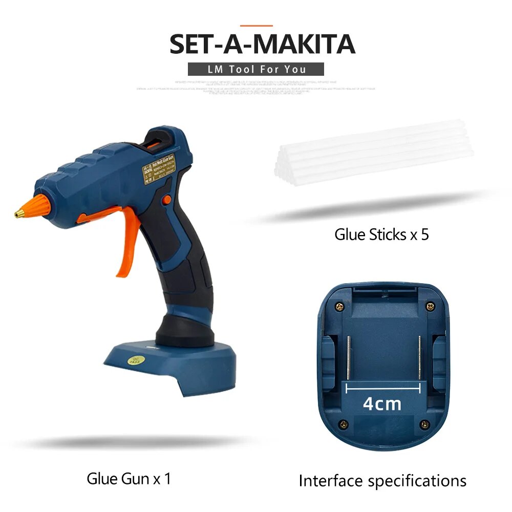 Беспроводной клеевой пистолет SET-A Makita, 7мм, 5 клей-палочек