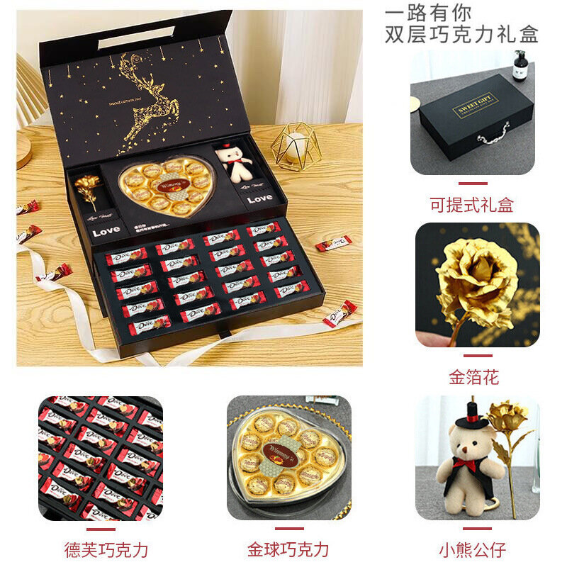 Подарок на день рождения, День святого Валентина для девушки, жены, практичный подарок для лучшей подруги, шоколад на 18-й день рождения, высококачественная подарочная коробка