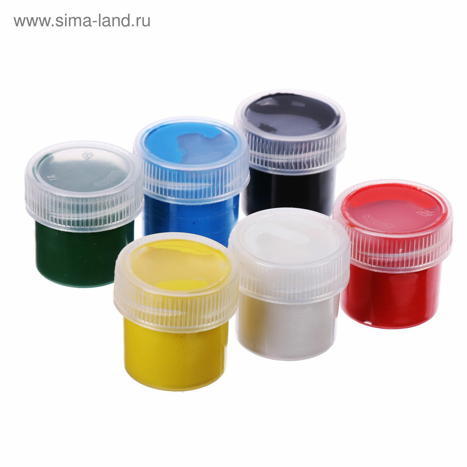 Гуашь 6 цветов x 20 мл, цвет: разноцветный, вид упаковки: коробка картонная