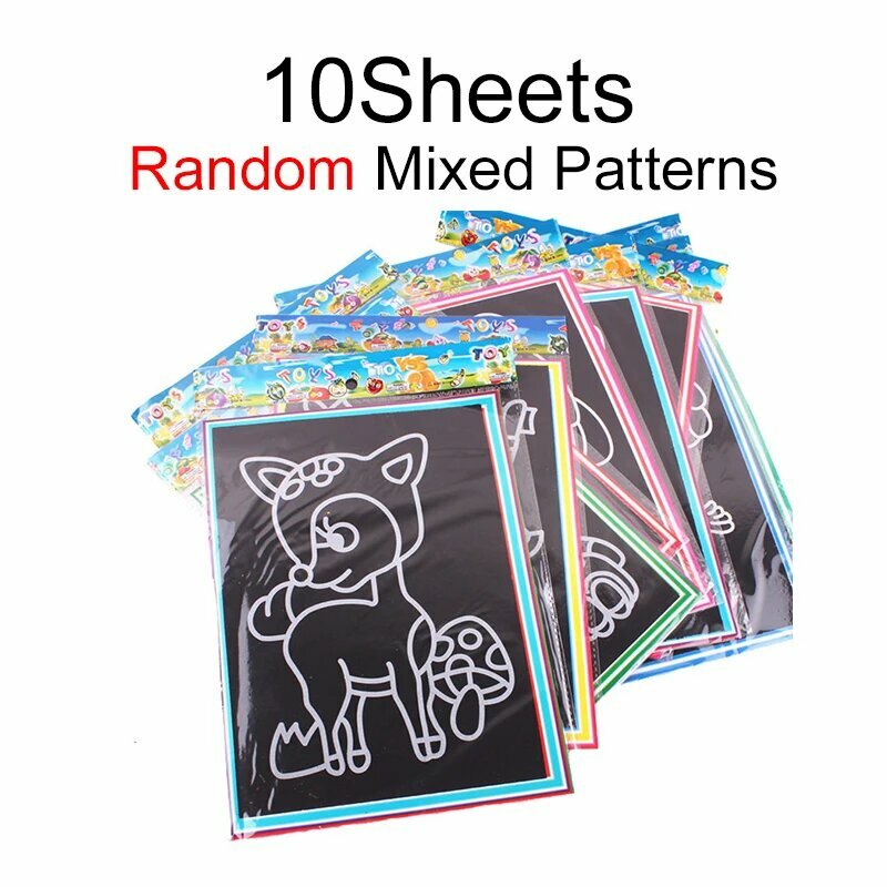 Радужная волшебная бумага для рисования GGH-10PCS-S-MIX