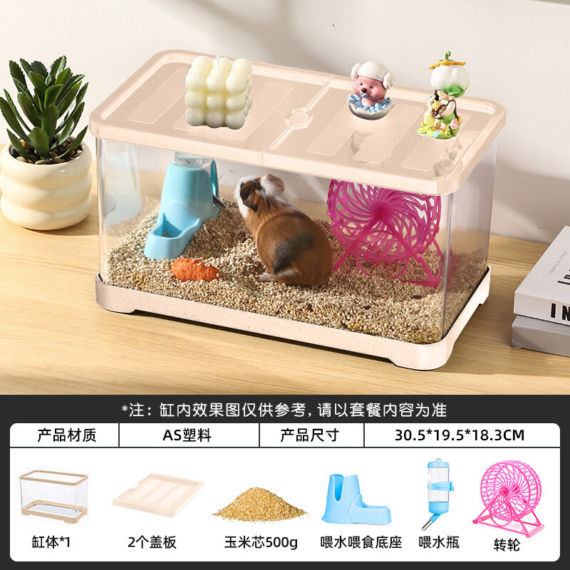 Клетка для золотого хомяка, начальный уровень, домашняя, прозрачная, большая, роскошная, акриловая клетка для офисного стола