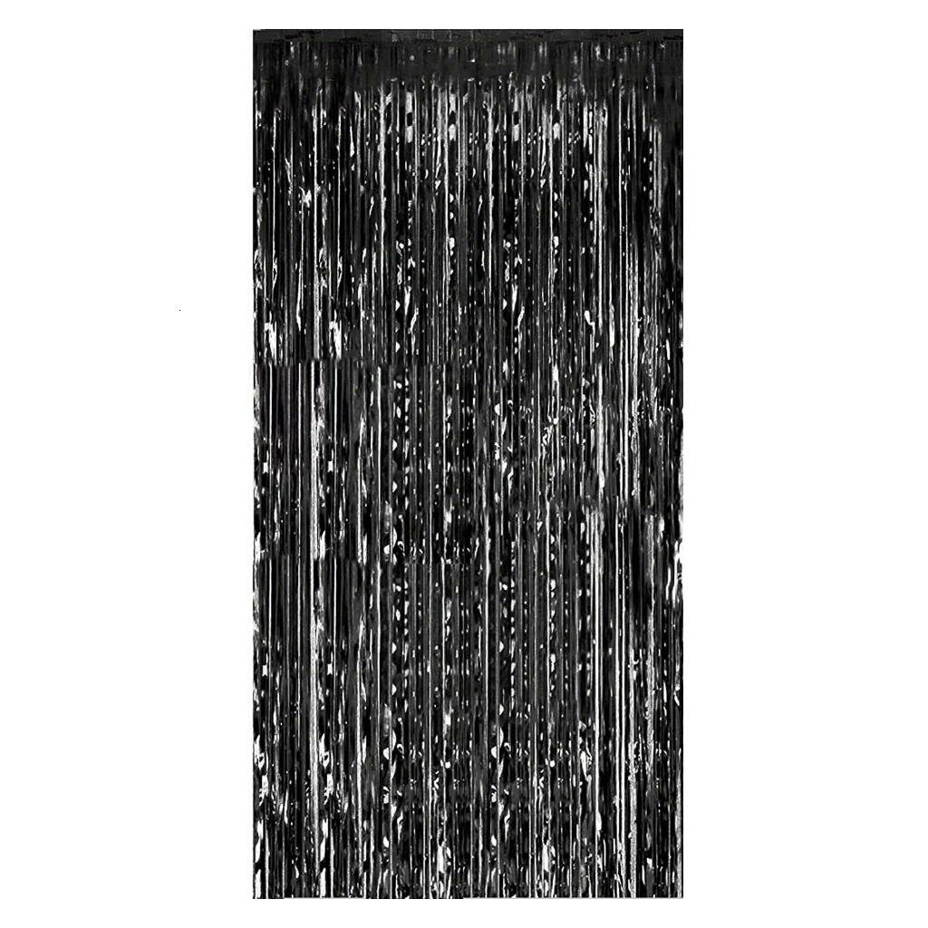 Металлизированный тюль для фотозоны, украшения на выпускной, Черный