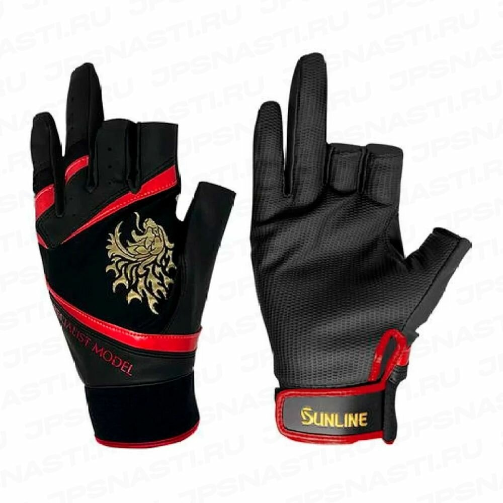 Перчатки Sunline SUG-238 Specialist Gloves (3 fingers), Black/Red, LL