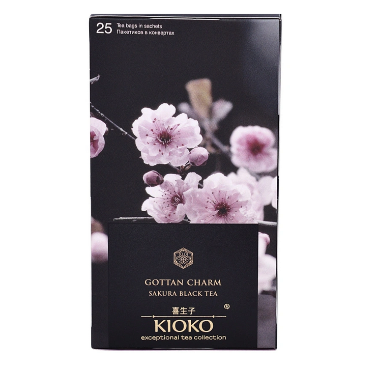 Чай Kioko черный Gottan Charm, с ароматом сакуры, 25 пакетиков по 2 г