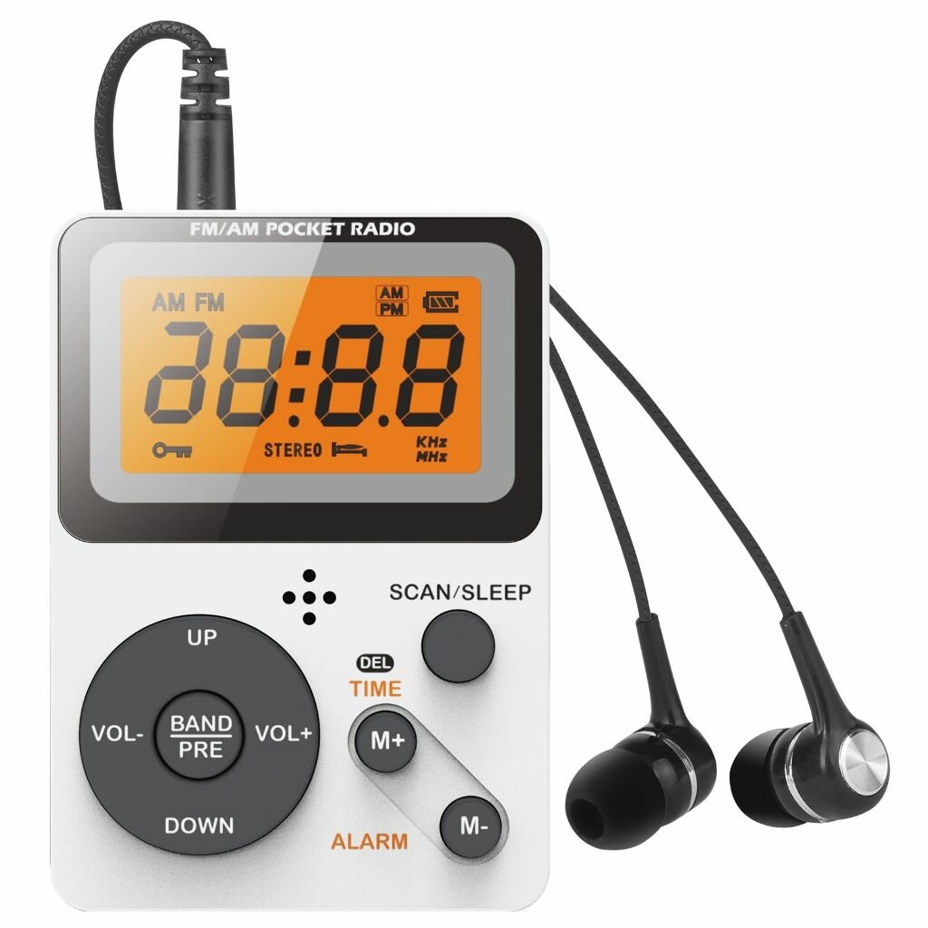 Аудиооборудование, Портативный двухдиапазонный FM/AM радиоприемник QL 06-белый