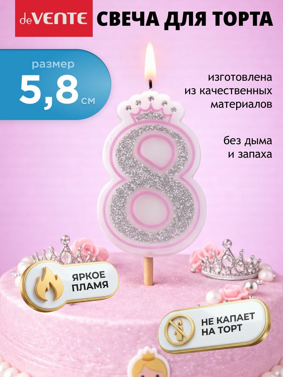Свеча для торта цифра 8