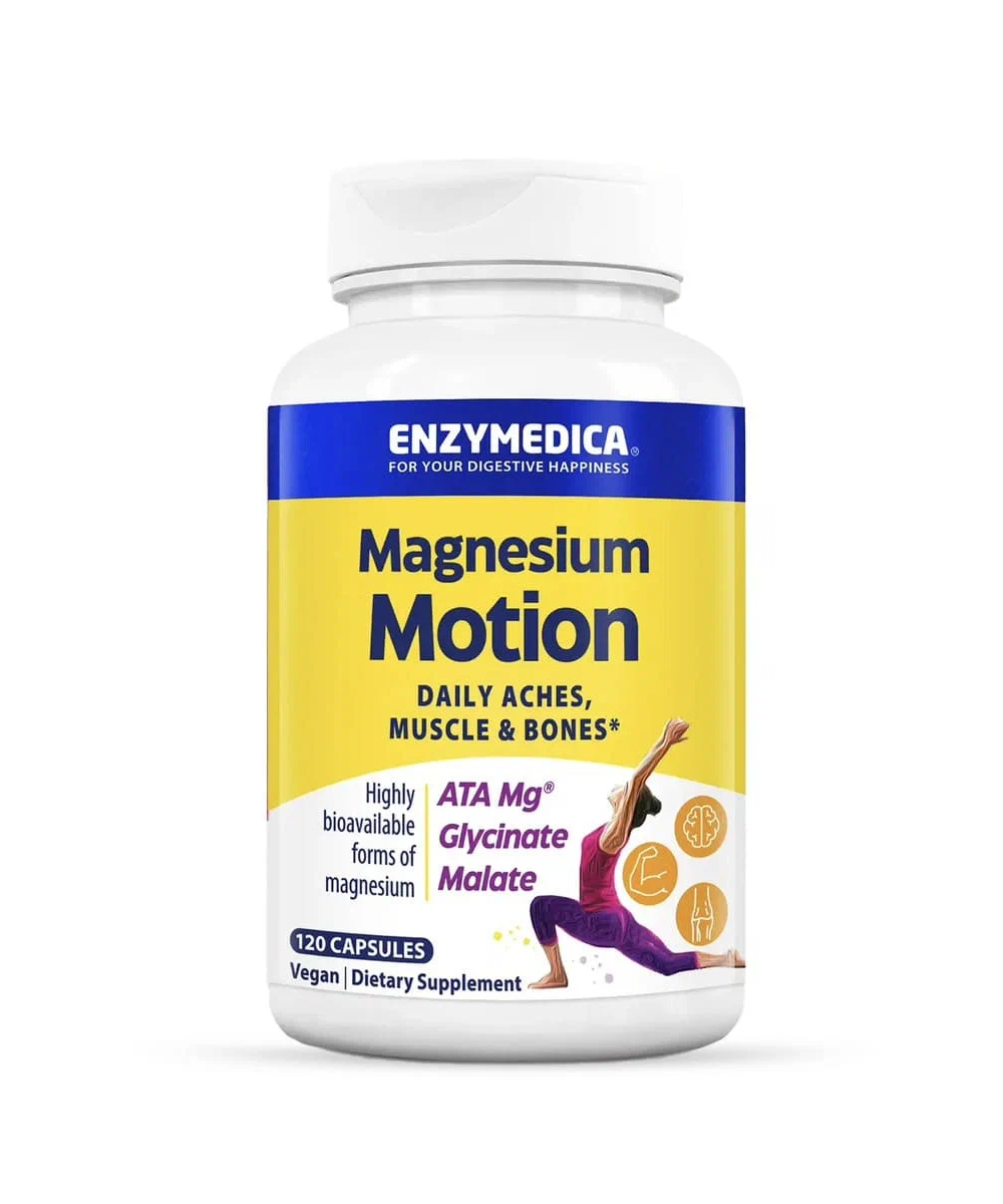 Enzymedica Magnesium Motion, Магний, три формы магния 120 капсул