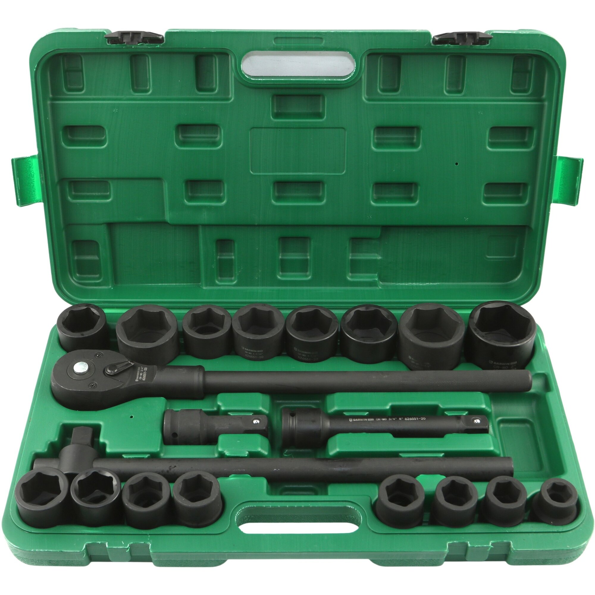 GARWIN PRO 626551-20 Набор ударных головок дюймовых 3/4", 56 мм, 20 пр, 3/4" — 2"