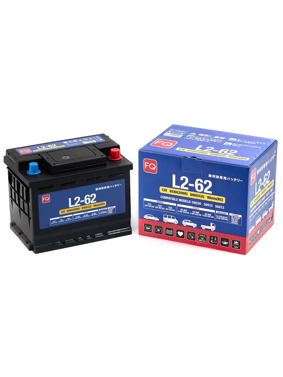 Аккумулятор FQ L2-62 12V 62Ач 600А 242x175x190 обр. пол.