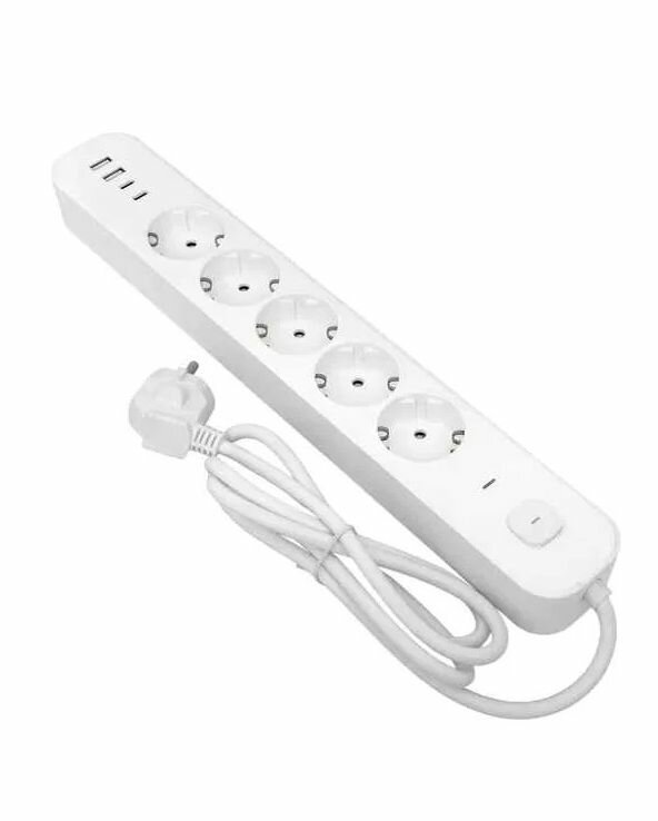 Удлинитель LUX 5 розеток/ 5 метров/ 2USB 2.4А+2TypeC/ EKF LUX