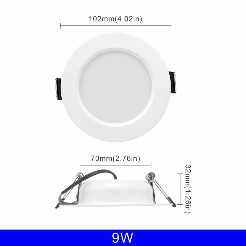 Светодиодный потолочный светильник 9W, Cold white