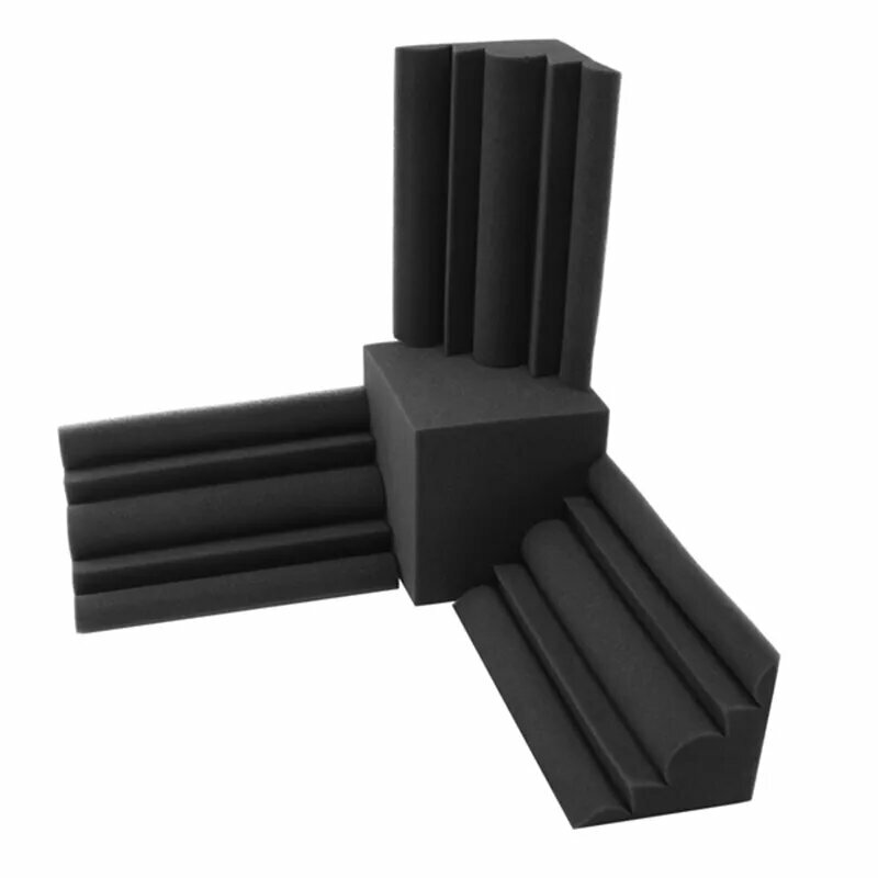 4 шт./комплект акустической пены 1 шт. 15X15X15 см квадратная звукоизоляционная пена + 3 шт. 12X12X24 см басовая ловушка настенная огнестойкая