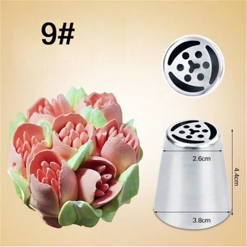 Насадки для глазури Тюльпан из нержавеющей стали 9