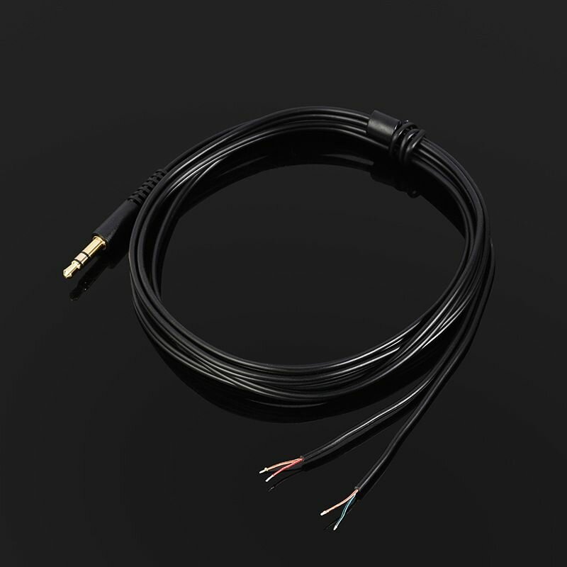 Черный кабель для ремонта наушников из ПВХ, шнур для замены наушников, провод LC-OFC, двойная параллельная линия, разъем 3,5 мм