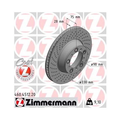 Тормозной диск, ZIMMERMANN 460.4512.20 (1 шт.)