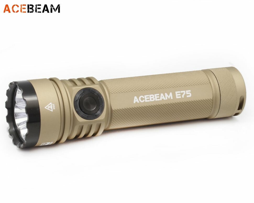 Фонарь Acebeam E75 Desert (Cool white) 260 метров, 4500 люмен (Комплект)